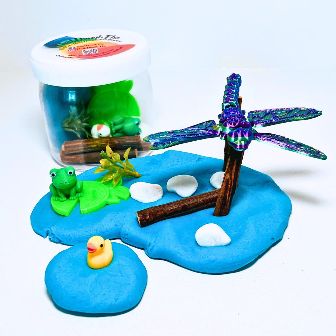 Pond Life Sensory Play Dough Jar: Wetland-themed Fidget Toy for ...