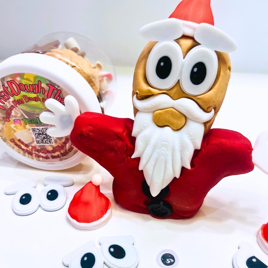 Build a Santa Play Dough Stocking Stuffers| Christmas Play Dough Jar - Etsy