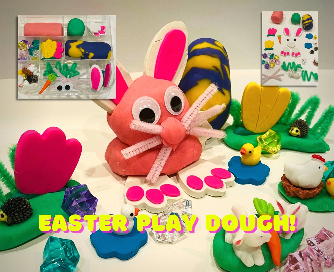Easter Bunny Play Dough Kit Easter Basket Filler Build a Bunnychild's ...