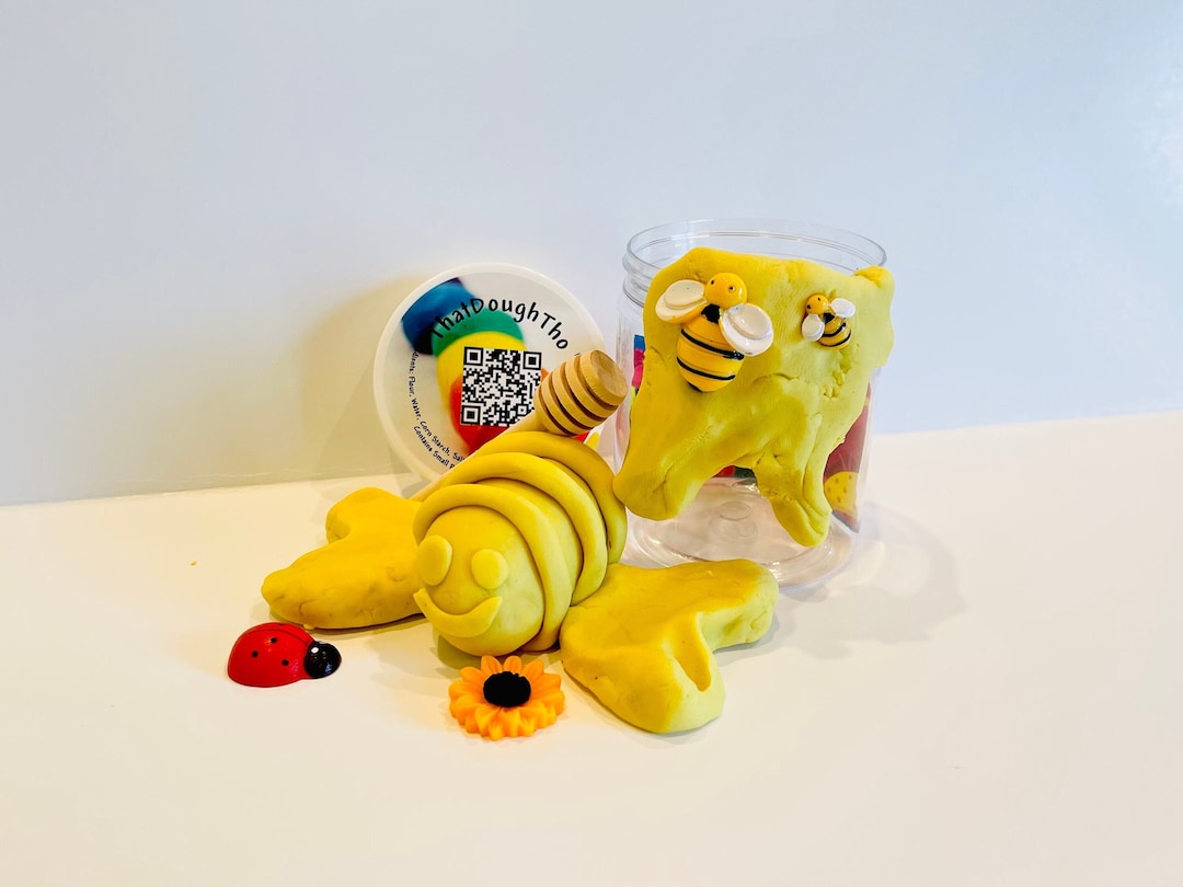 Bee Play Dough|spring Play Dough Jar|bee and Honey Play Dough Kit|bee ...