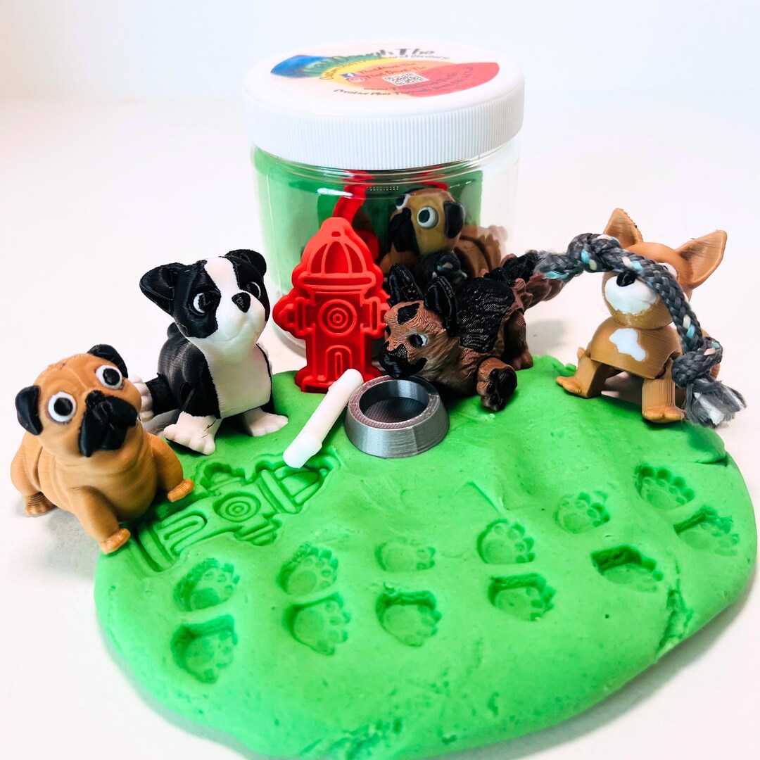 Sensory Puppy Dog Play Dough Jar: Interactive Toy for Kids, Corgi ...