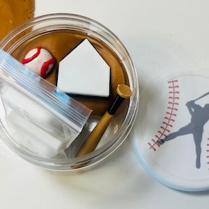 Baseball Party Favors| Play Dough Jars With Bat, Ball and Bases ...