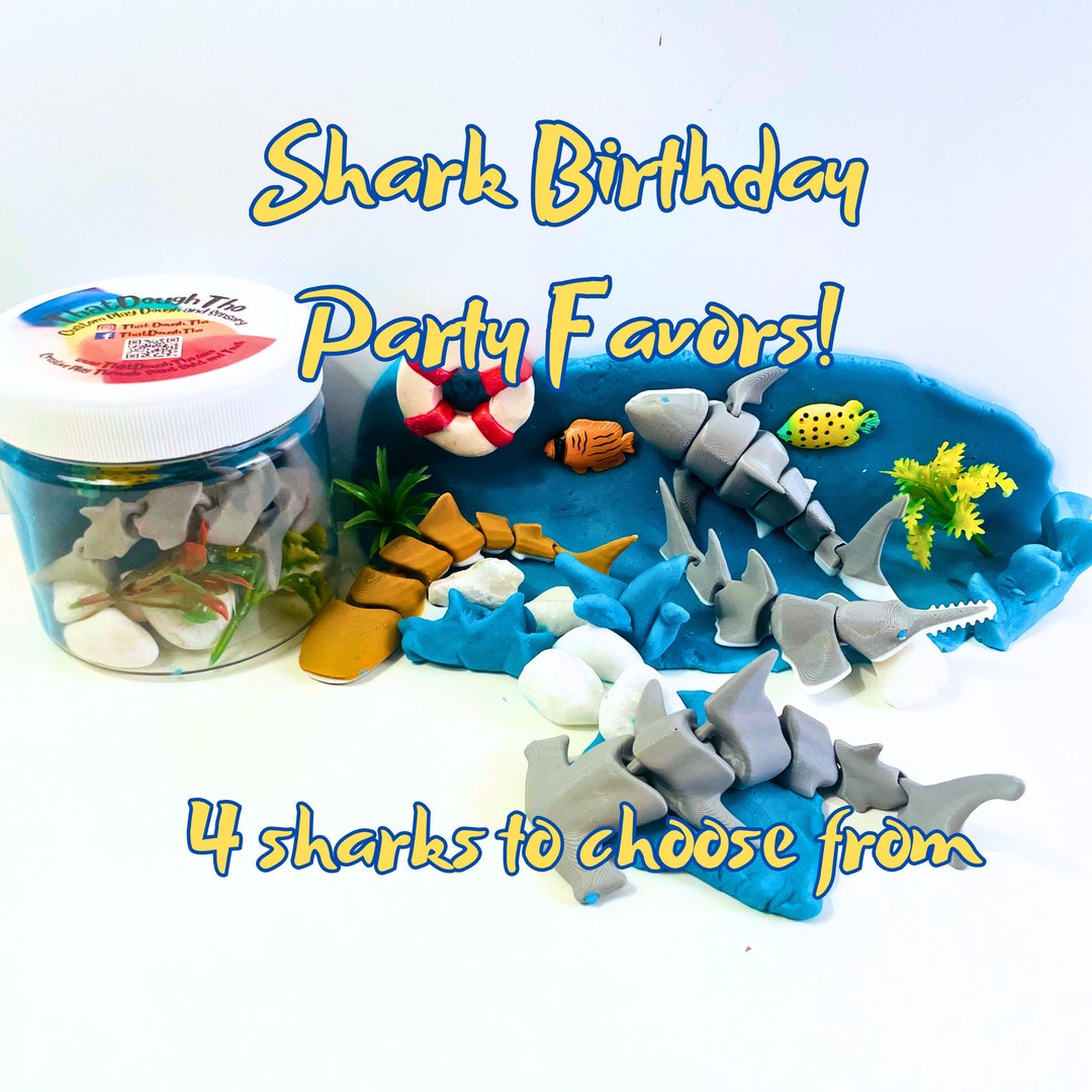 Flexi Shark Party Favor Jar: Ocean Play Dough Birthday Theme - Etsy