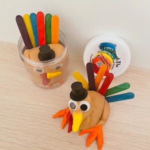 Turkey Play Dough Jar| Thanksgiving Craft| Build Your Own Turkey ...