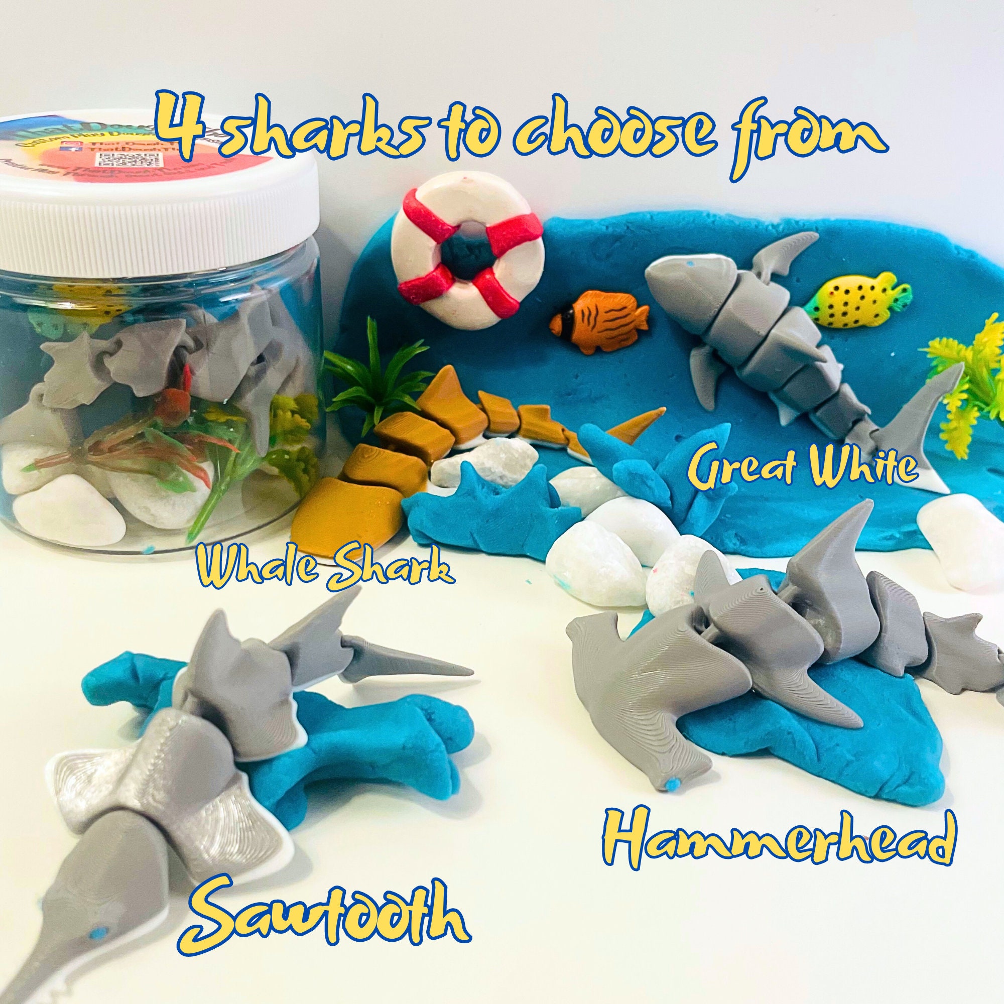 Sharks of the Ocean Play Dough Jar| Educational Gift for Kids - Etsy