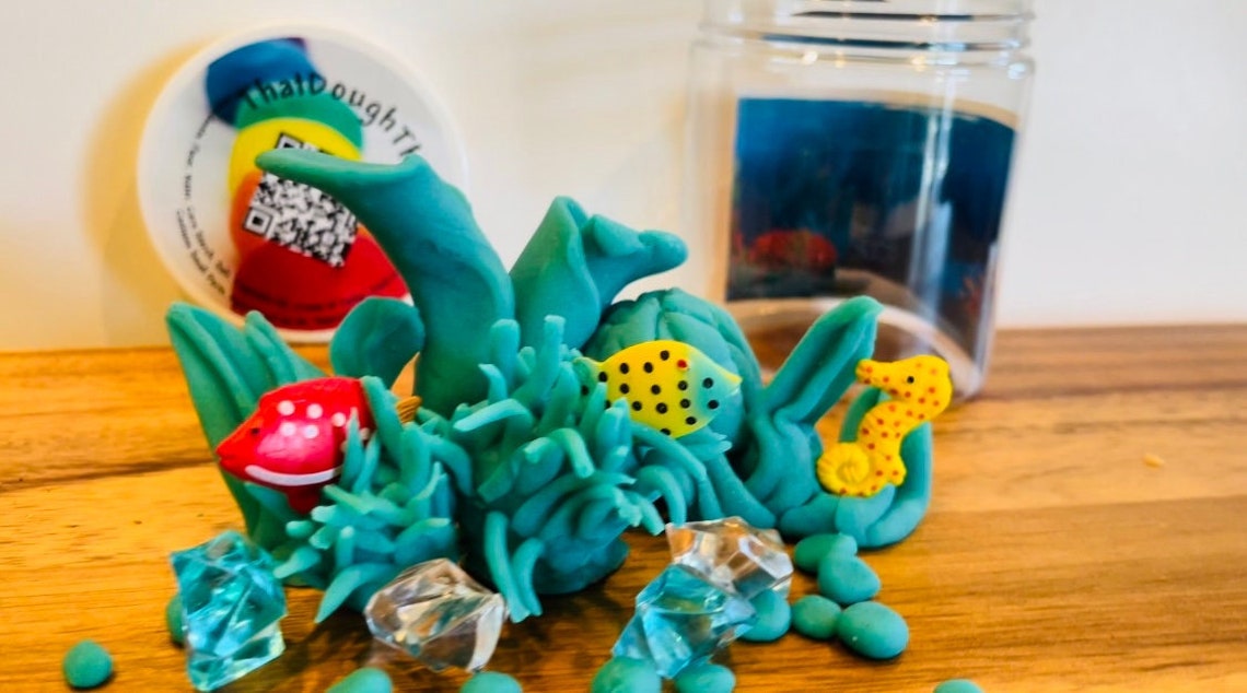 Ocean Play Dough Jar | Sea Creatures Sensory Kit - Etsy