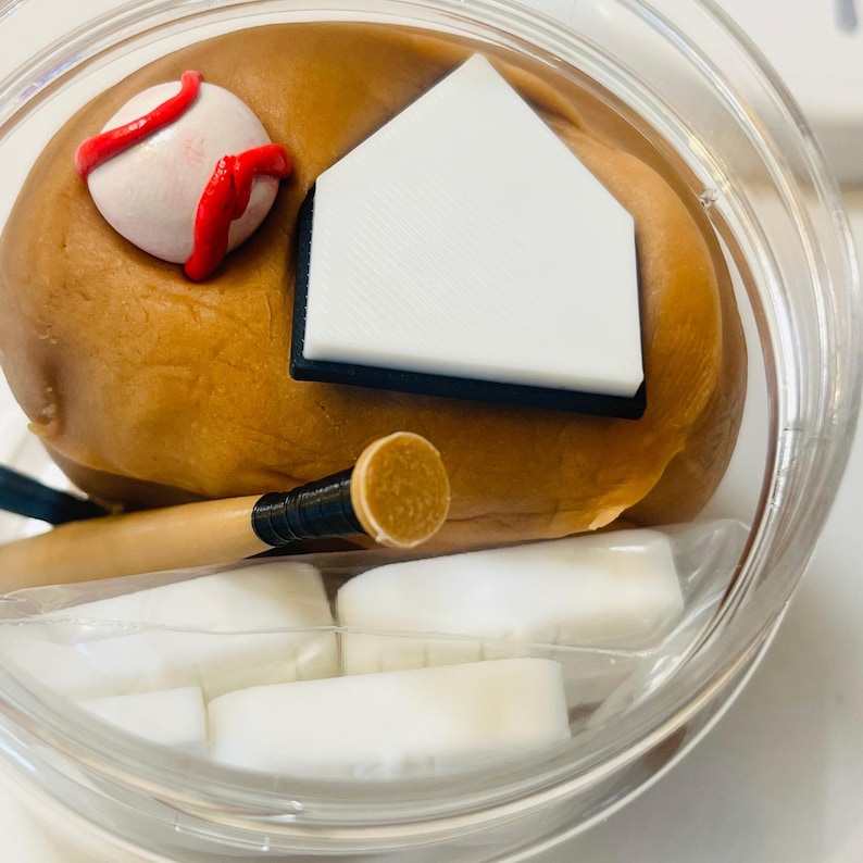 Baseball Party Favors| Play Dough Jars With Bat, Ball and Bases ...