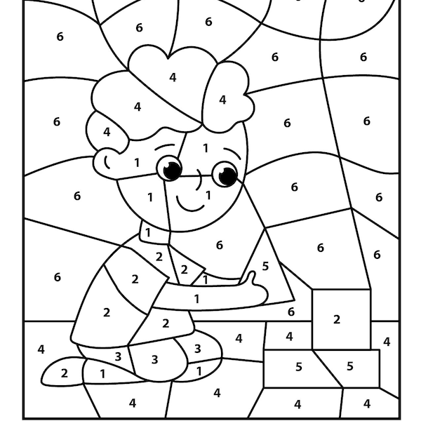 Number Blocks Coloring Page - Etsy