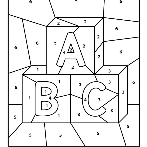 Number Blocks Coloring Page - Etsy