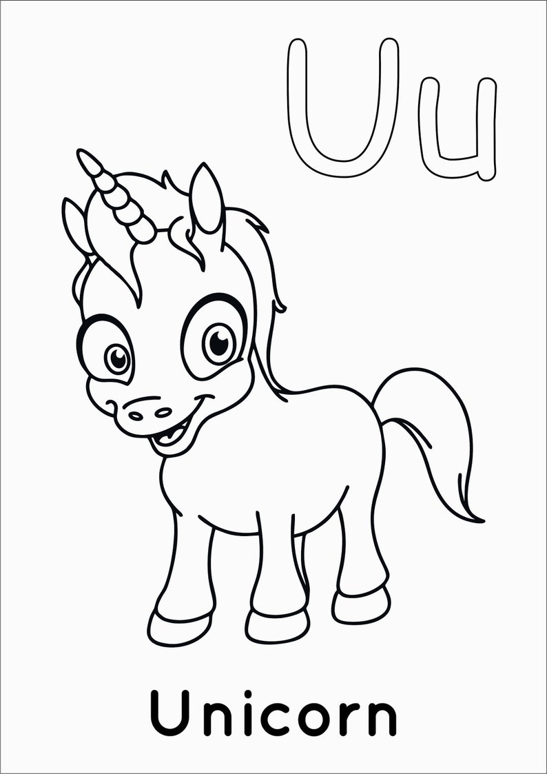 26 Page Alphabet Coloring Book Printable for Kids Alphabet - Etsy