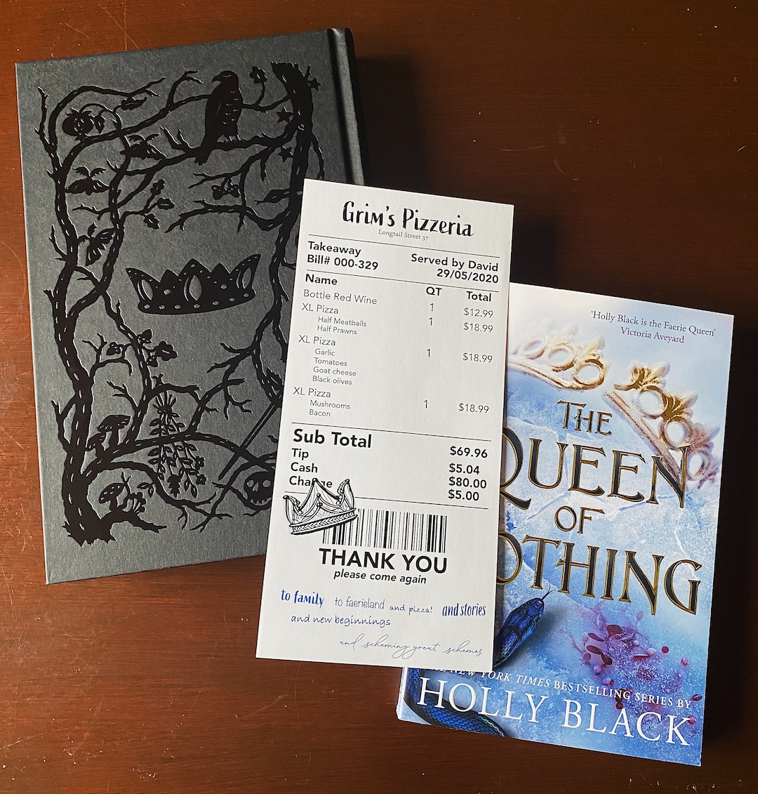 The Cruel Prince Pizza Receipt Bookmark Holly Black - Etsy