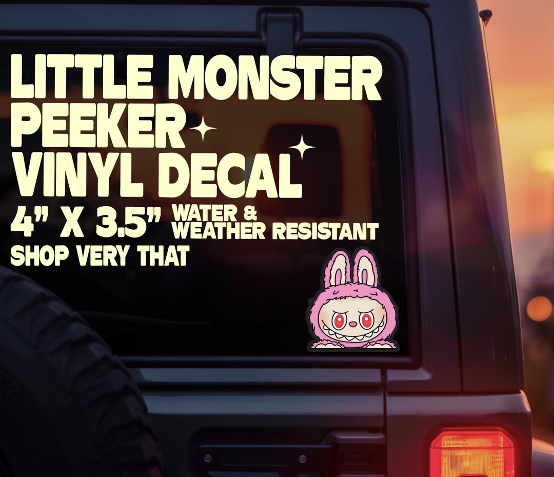 Labubu Peeker | Little Monster Vinyl | Car Window Decal |adhesive Truck ...