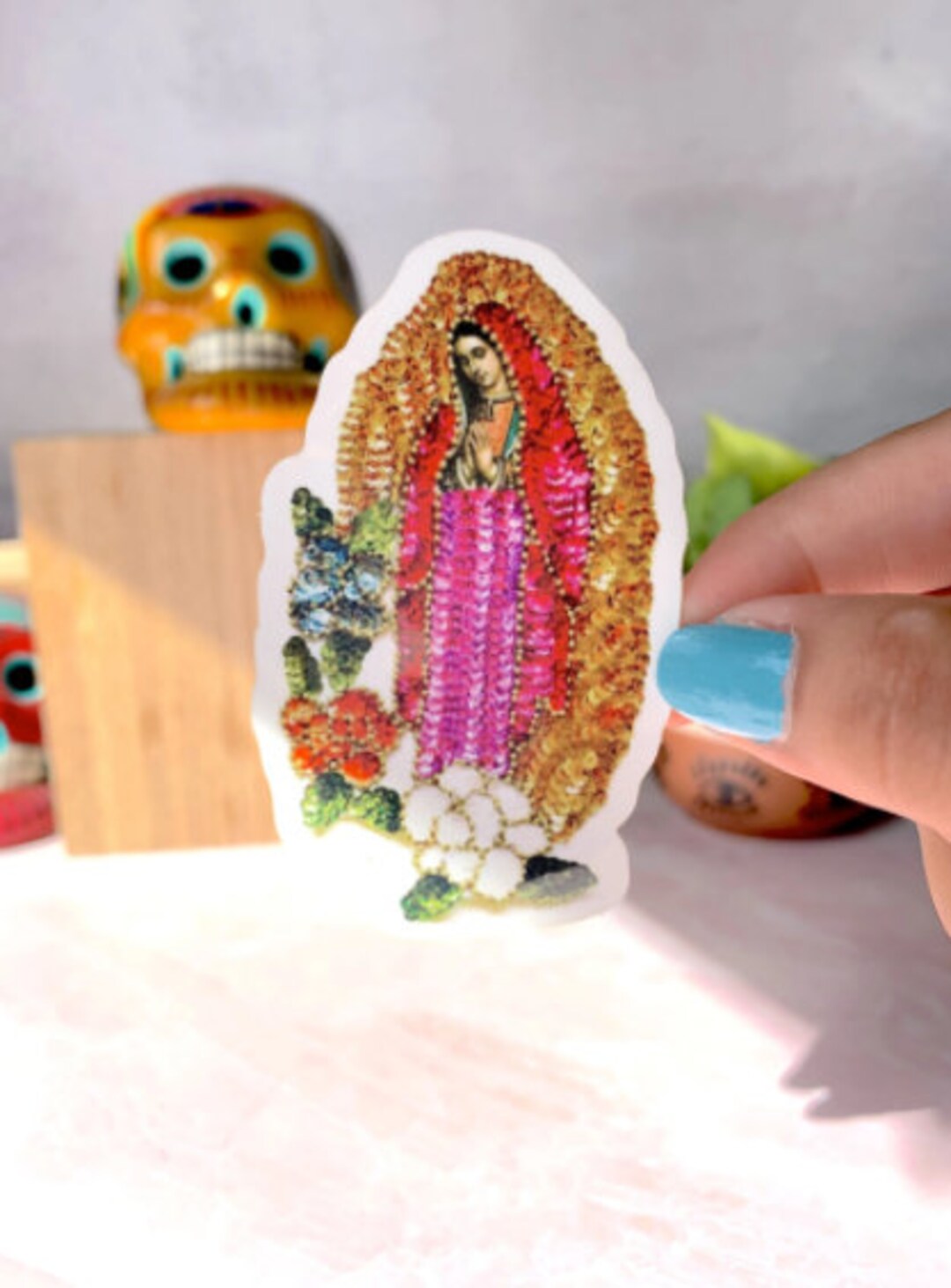 Virgencita Sequins Sticker by Very That Weather / Waterproof Perfect ...