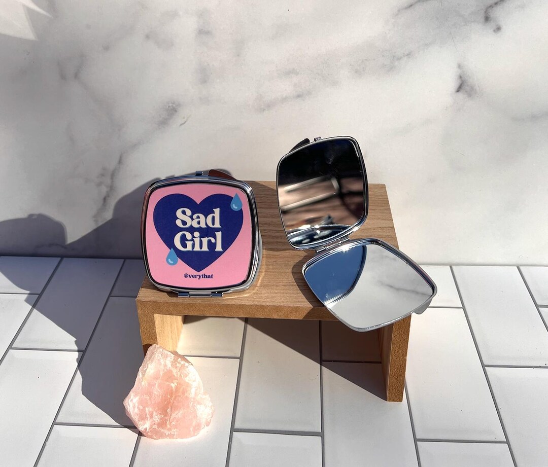 Sad Girl Compact Mirror - Etsy