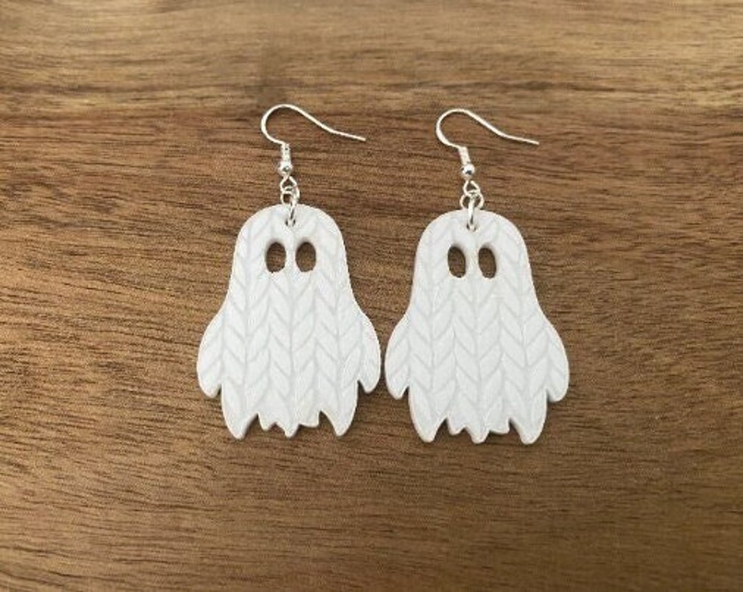 Spooky Acrylic Earrings, Laser Cut Files Glowforge, Ghost Earring Files ...