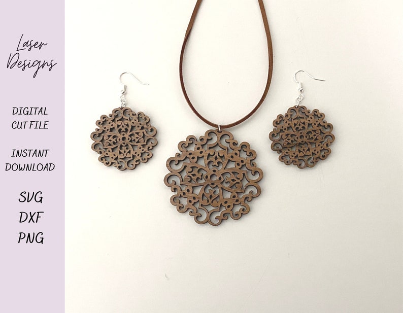 Filigree Pendent Svg Svg Files for Jewelry Laser Cut Files - Etsy