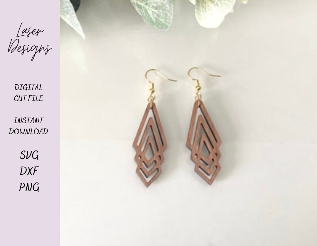 Rhombus Earring Files for Laser Cutting Download Earrings - Etsy