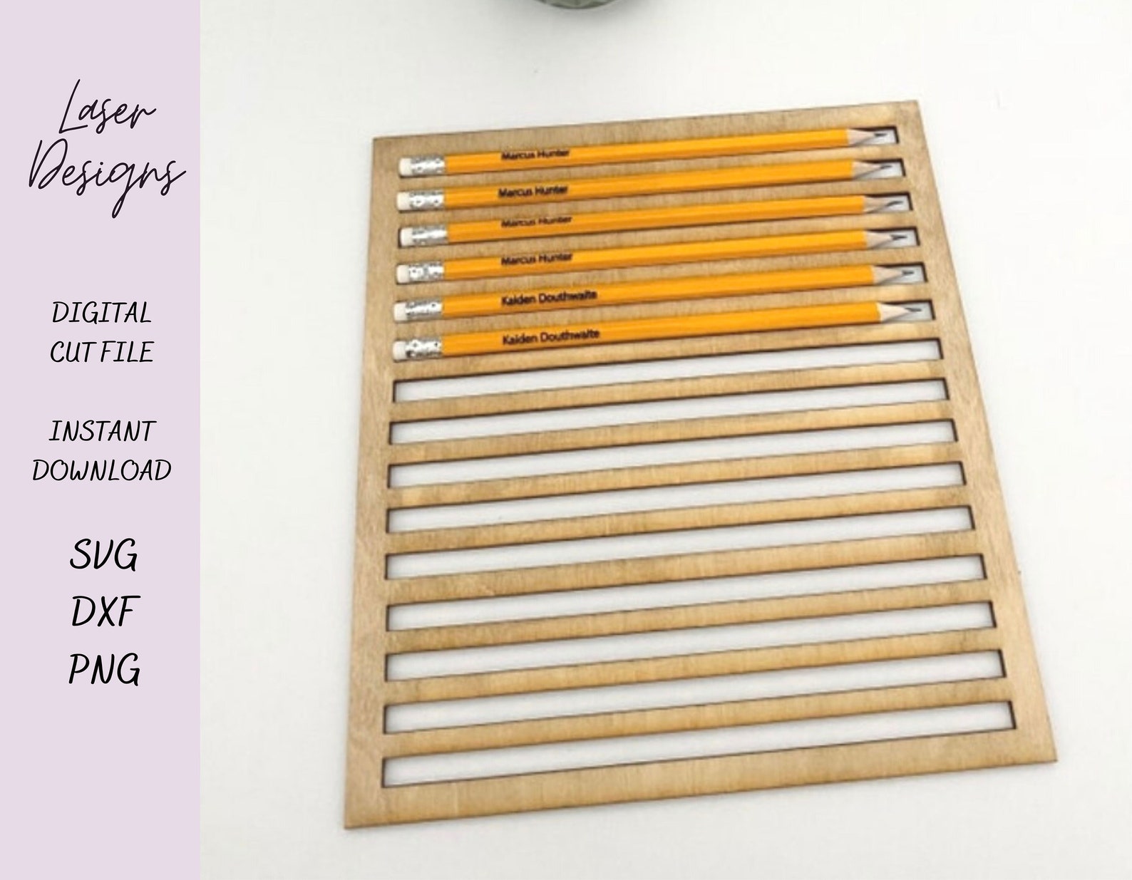 Pencil Jig SVG File for Digital Download Engraving Names on - Etsy