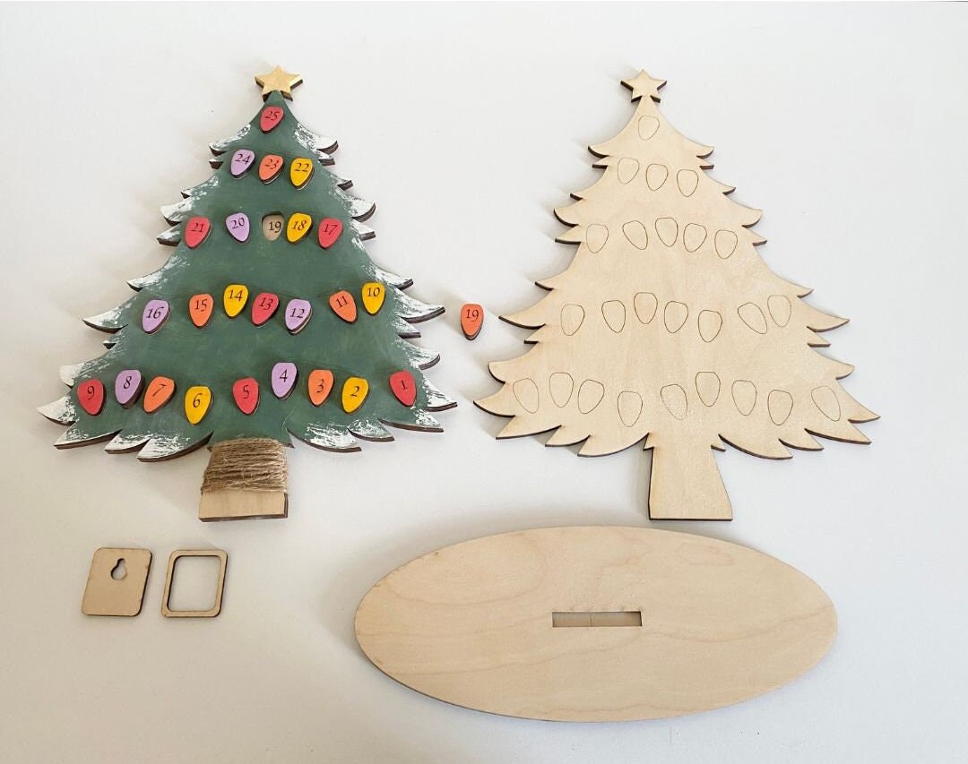 Advent Calendar Svg for Laser Cutting, Christmas File for Glowforge, Christmas Countdown ...