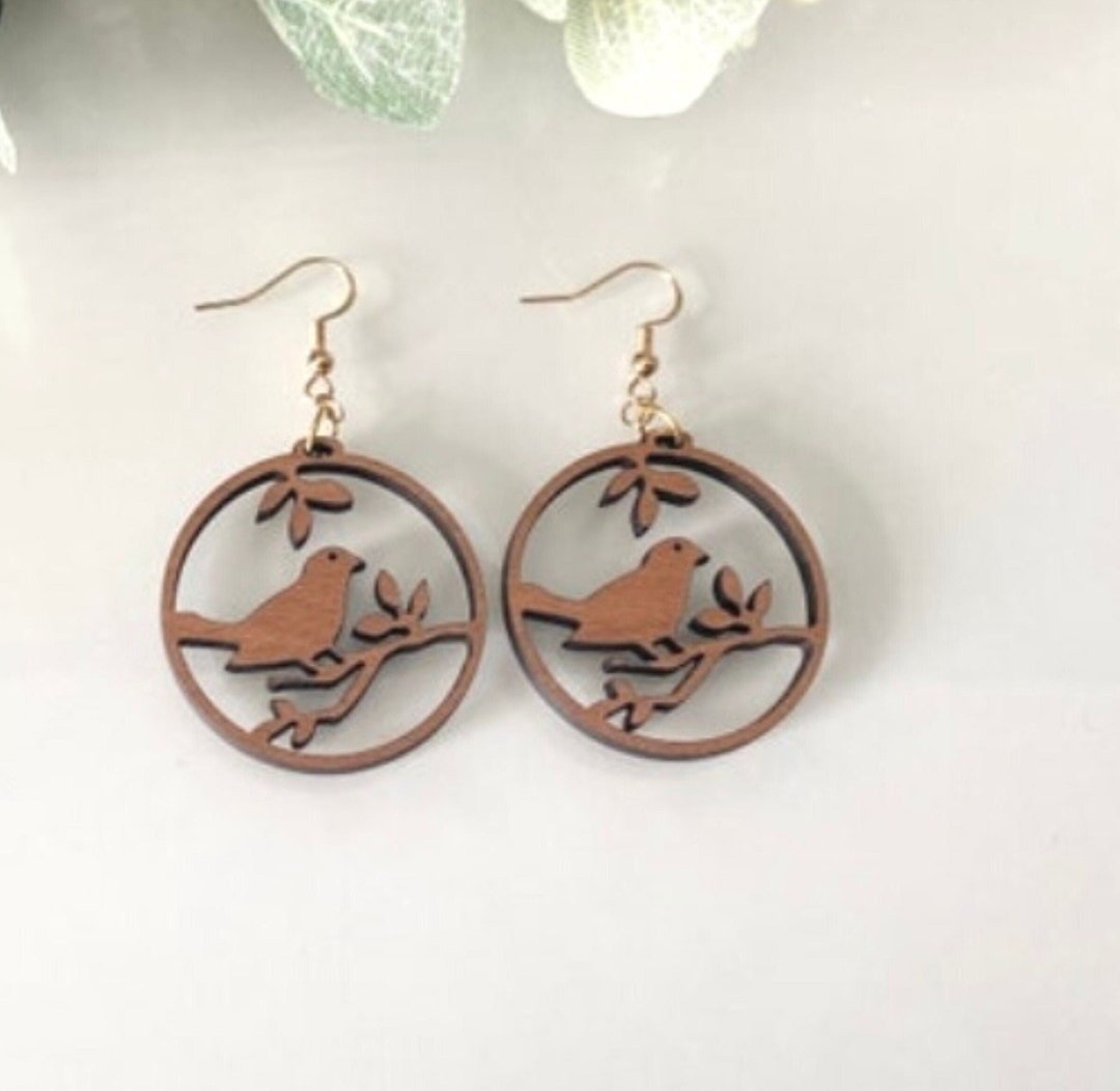 Bird Earring Files for Laser Cutting, Download Earrings Craft Supplies ...