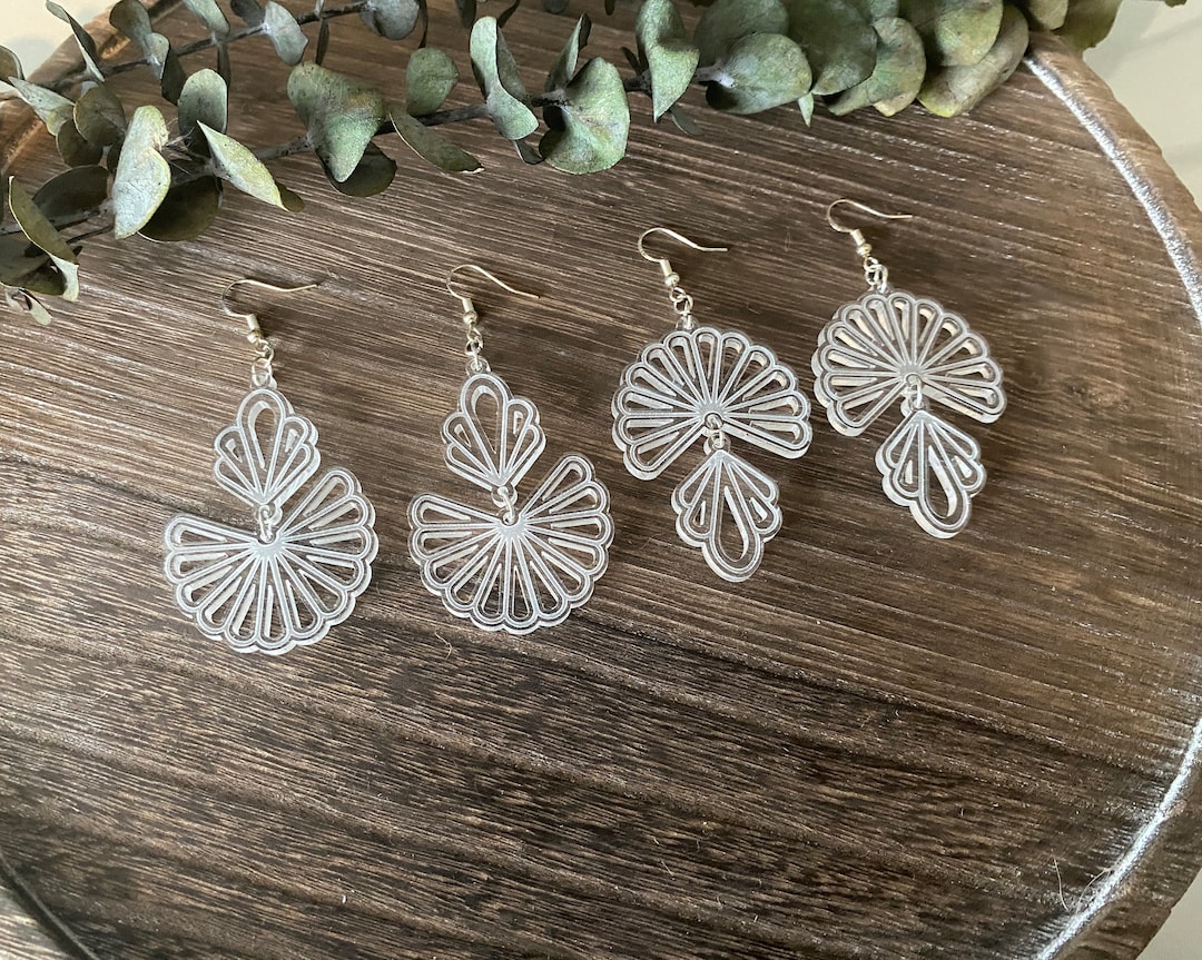 Filigree Earrings Svg Files for Glowforge Earring Files Digital ...