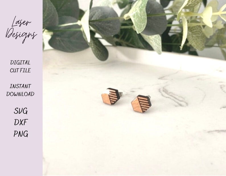 Wood Hexagon Studs for Laser Cutting Svg Files for Jewelry - Etsy