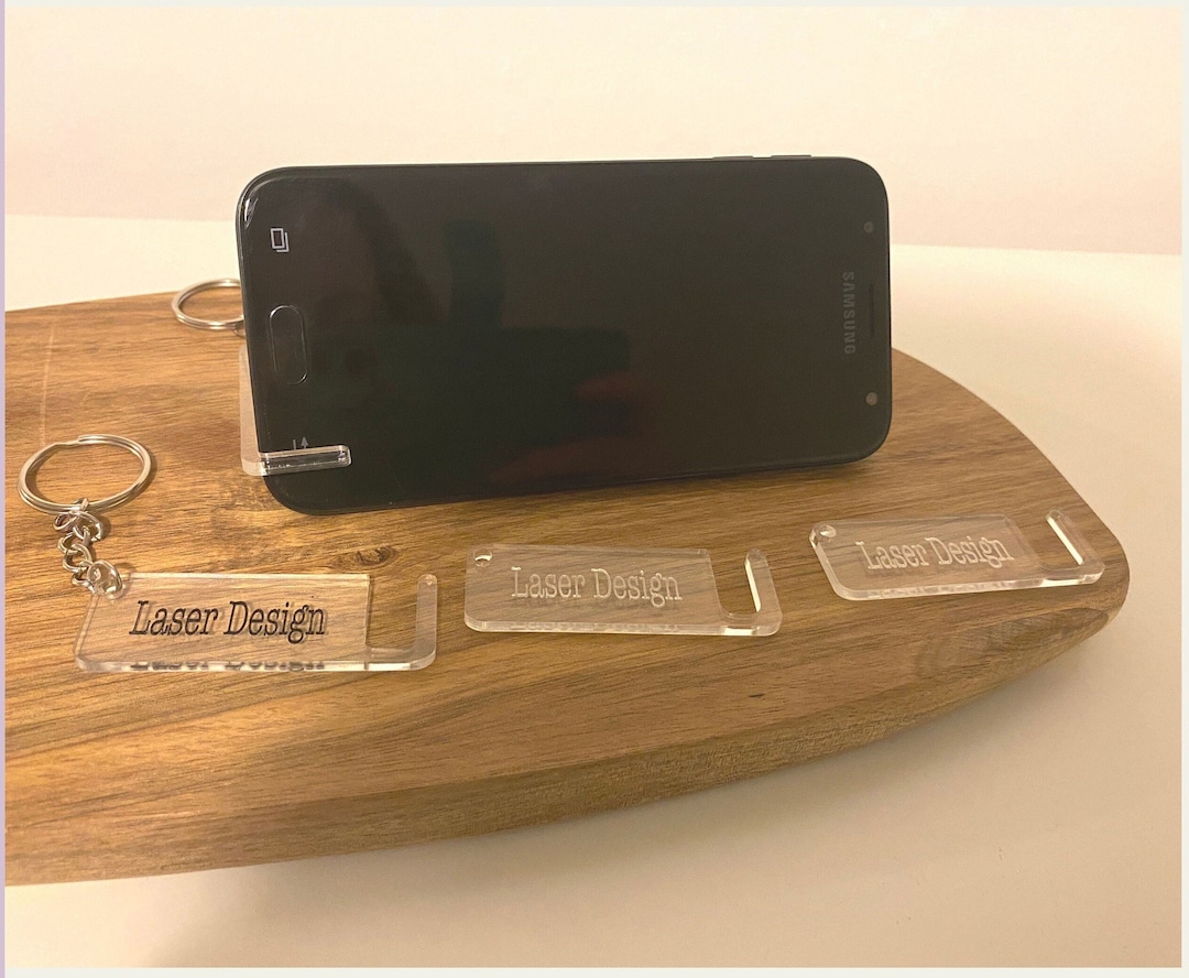 Phone Stand Keyring File for Laser Cutting. Four Sizes Phone Stand Svg ...