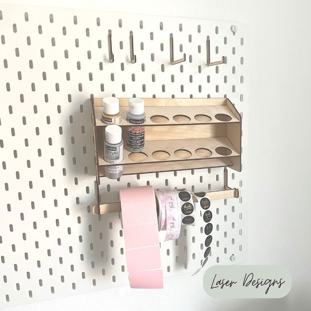 Pegboard Hooks, Sticker Roll Holder and 2oz Paint Bottle Holder File ...