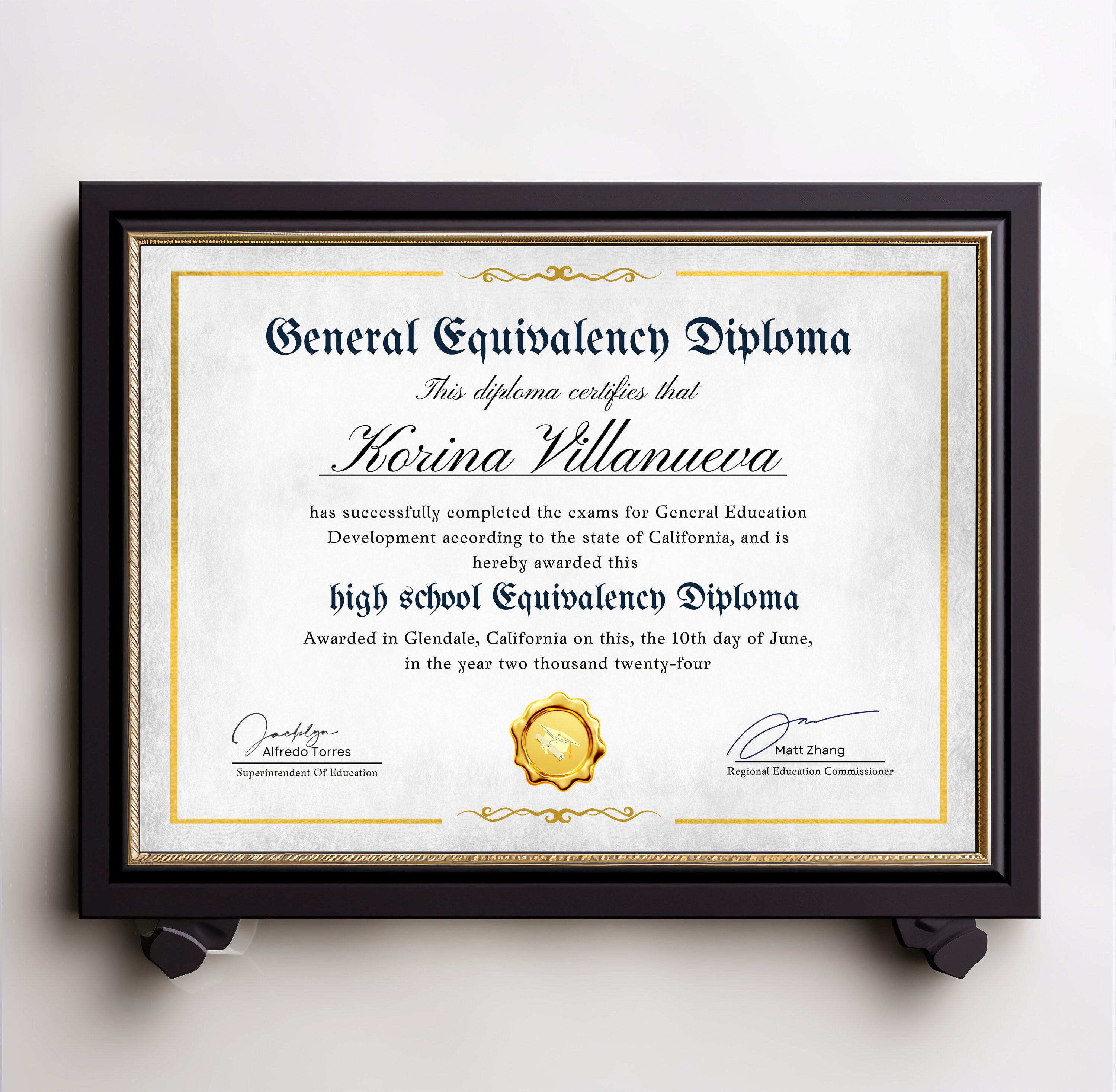 Editable GED Certificate Template - Graduation Certificate - Printable ...