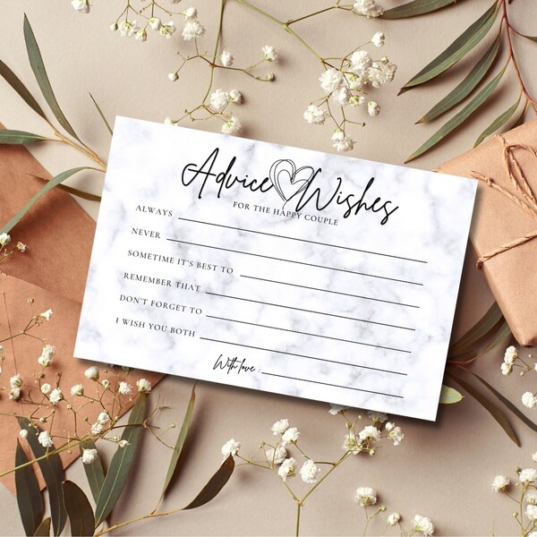 Wedding Advice Cards - Etsy
