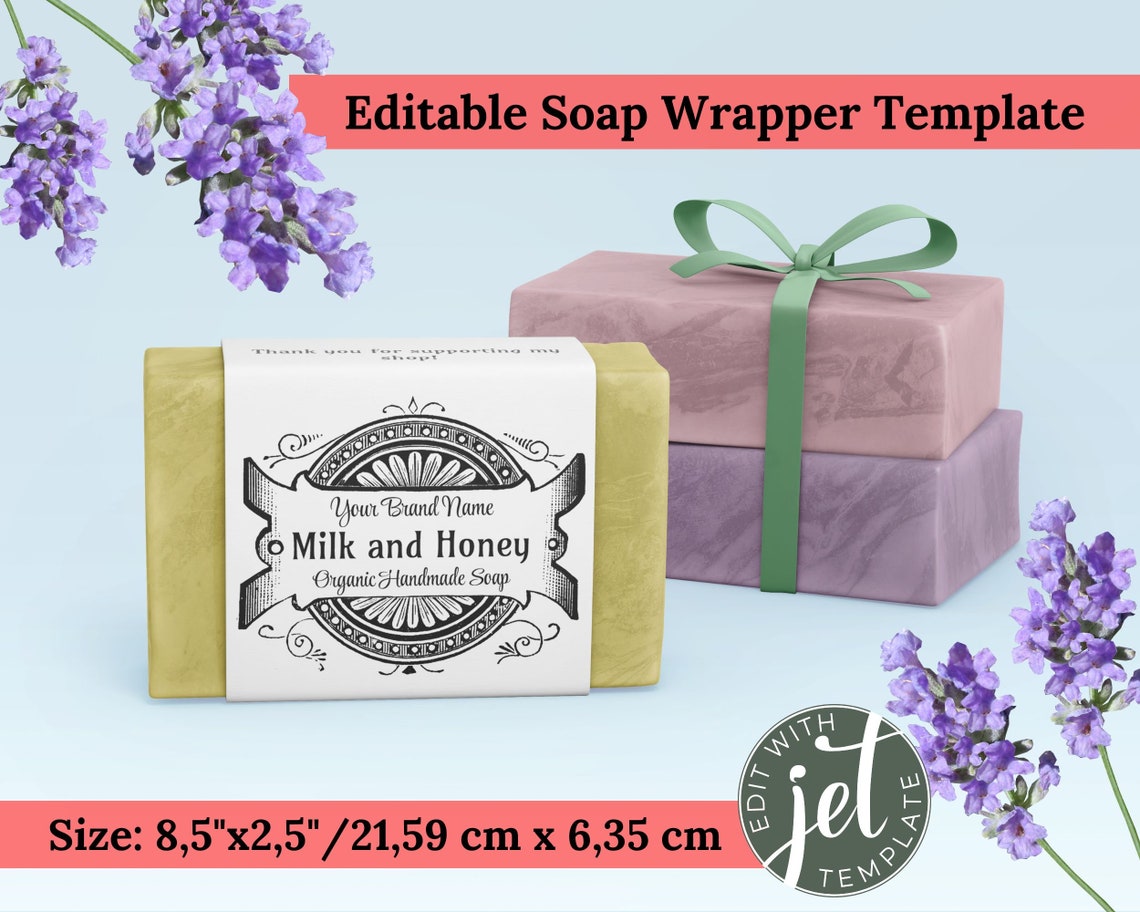 Editable Soap Label, Soap Wrapper Digital Download, Soap Band Template ...