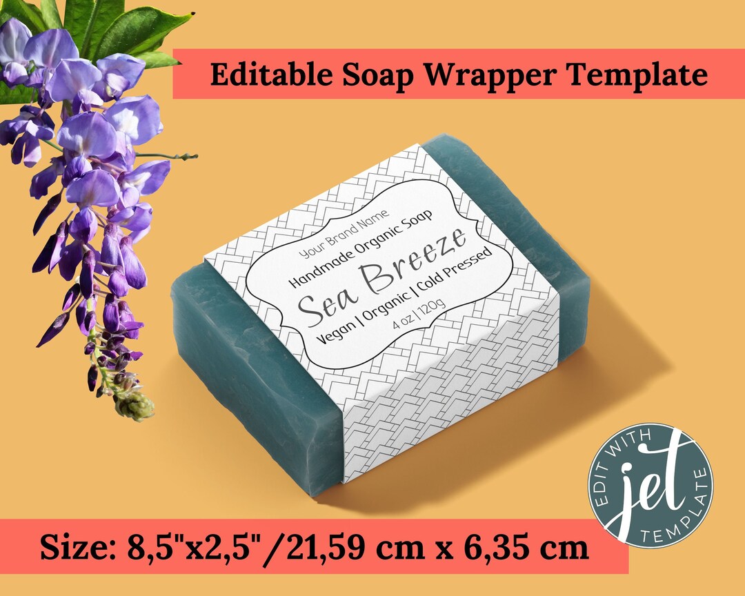 Soap Wrapper Digital Download, Editable Soap Label, Soap Band Template ...