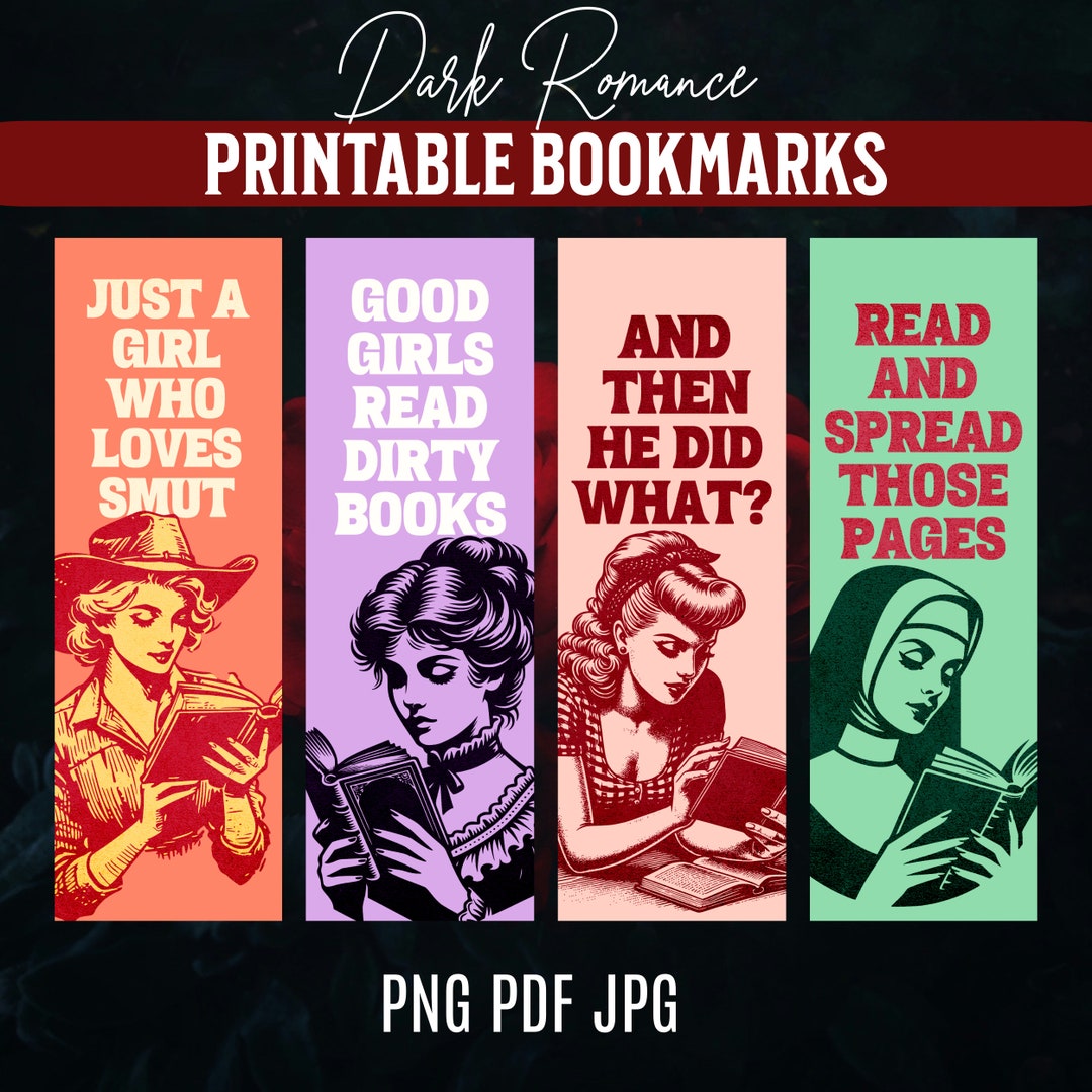 Printable Bookmarks, Book Lover Gift, Spicy Bookmark, Dark Romance ...