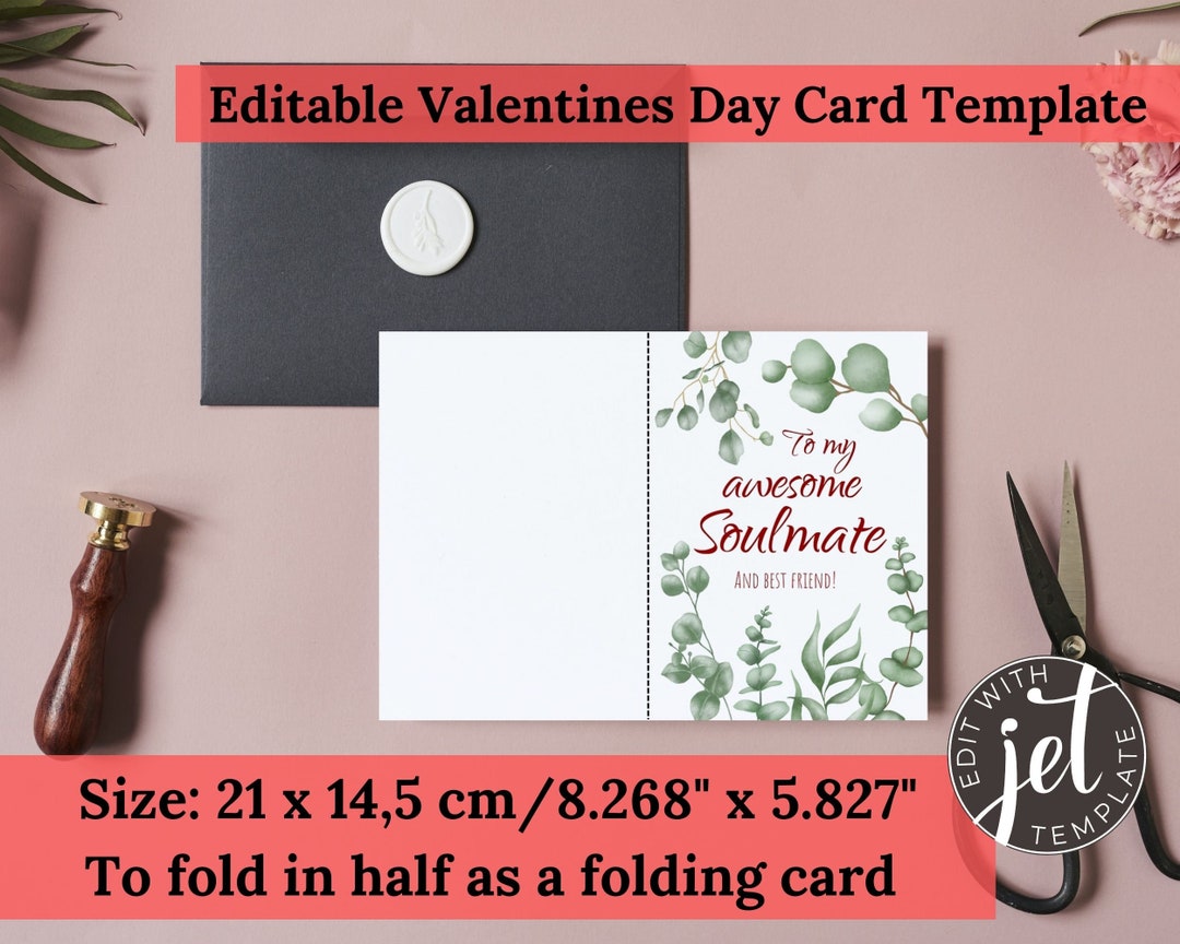 Editable Valentines Day Card, Soulmate Card Digital Download, Last ...