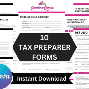 Tax Preparer Custom Client Intake Forms Tax Office Bundle - Etsy