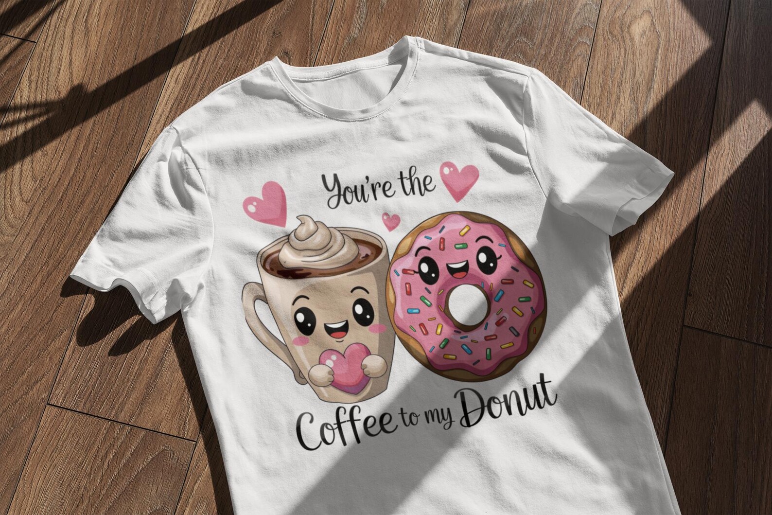 Coffee and Donut PNG Digital Download | Cute Kawaii Valentine's Day ...