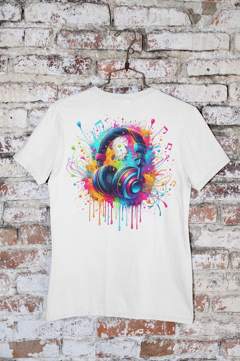 Colorful Music Headphones PNG Sublimation Design Vibrant Musical Art ...