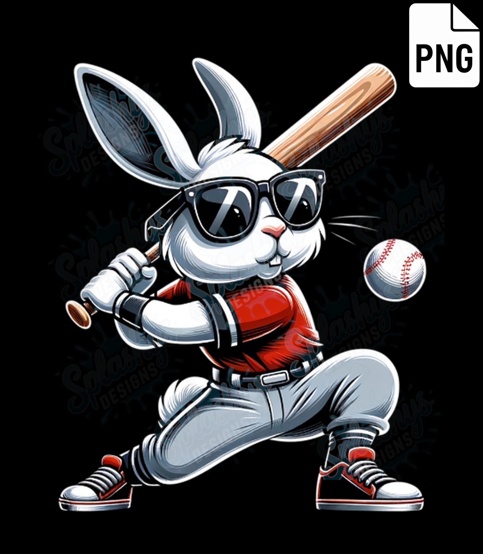 Cool Baseball Bunny PNG | Cute Cartoon Rabbit With Bat | Sports Animal ...