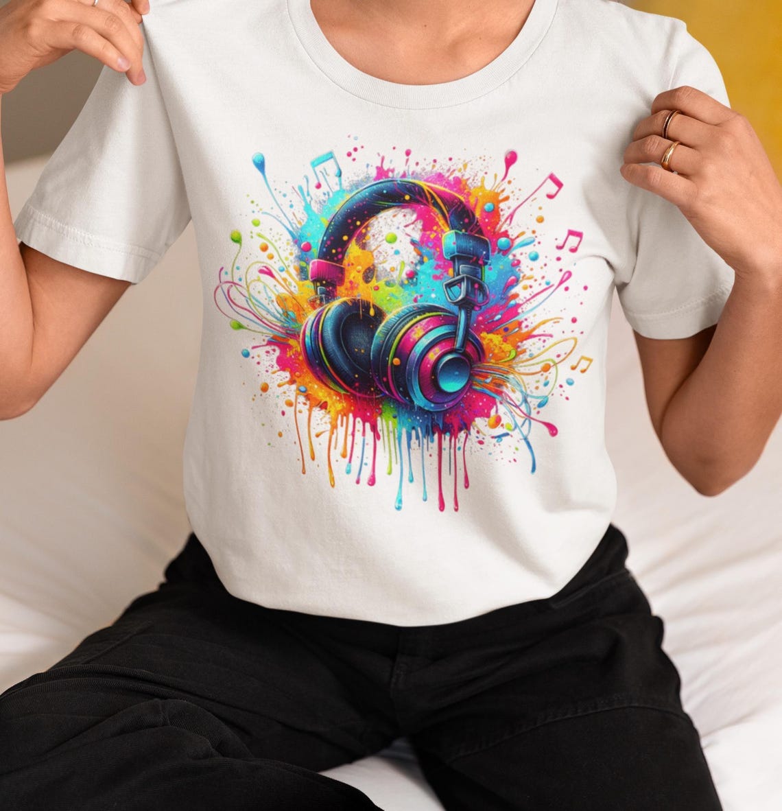 Colorful Music Headphones PNG Sublimation Design Vibrant Musical Art ...