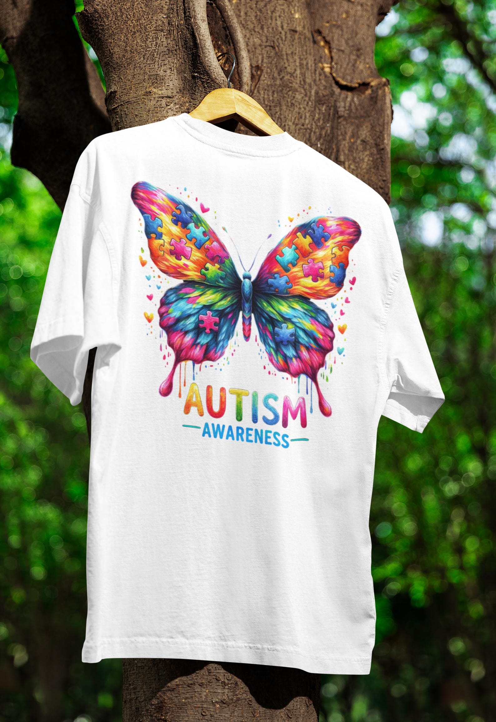 Autism Awareness Butterfly PNG, Sublimation Design for T-shirts, Puzzle ...