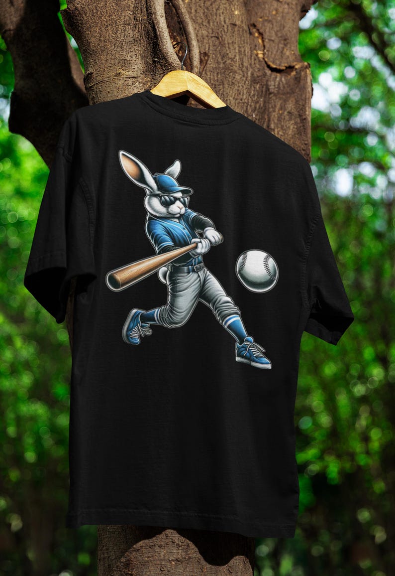 Cool Baseball Bunny PNG Clipart Sublimation Sports Rabbit Hitting Ball ...