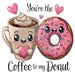 Coffee and Donut PNG Digital Download | Cute Kawaii Valentine's Day ...