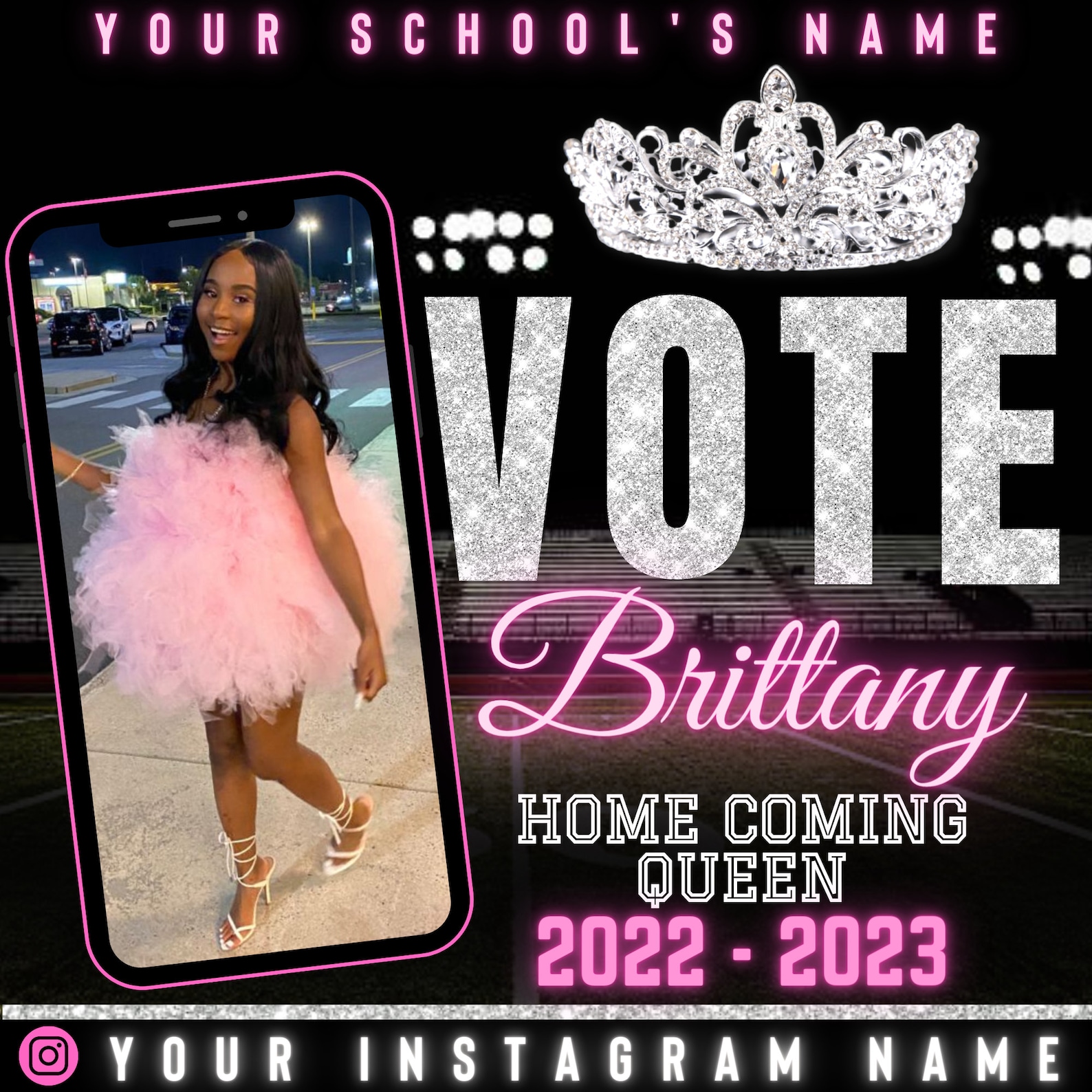 Homecoming Vote For Me Flyer Diy Voting Campaign Election Etsy