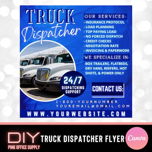 DIY Freight Dispatcher Canva Flyer Template - Etsy