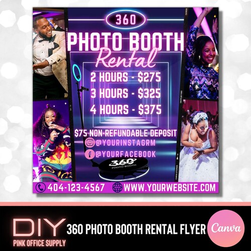 360 Photo Booth Flyer Editable Flyer Motion Flyer Party - Etsy