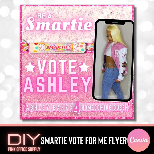 Editable Homecoming Queen Flyer Vote For Me Campaigning Etsy