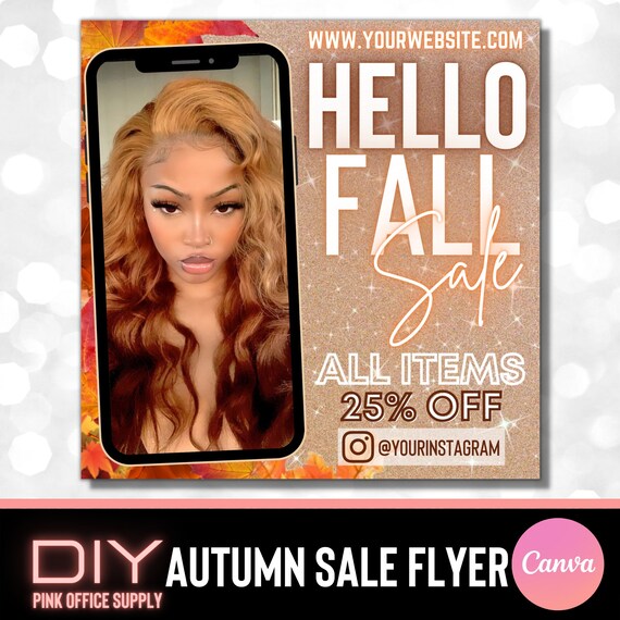 Autumn Sale Flyer DIY Fall New Arrival Shop Now Hair Bundles - Etsy