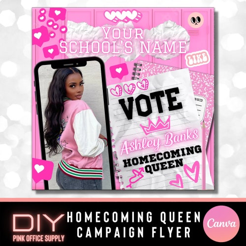 Editable Mean Girls Prom Queen Flyer Vote For Me Etsy