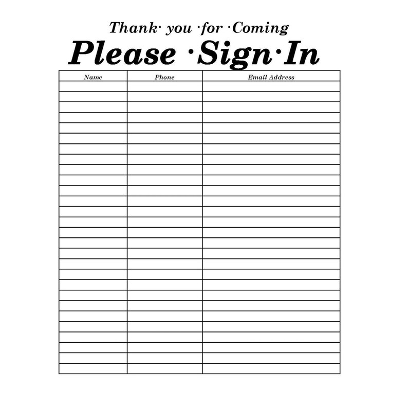 Open House Sign in Sheet Marketing Instant Download DOC Etsy open-house-sign-in-sheet-marketing-instant-download-doc-etsy