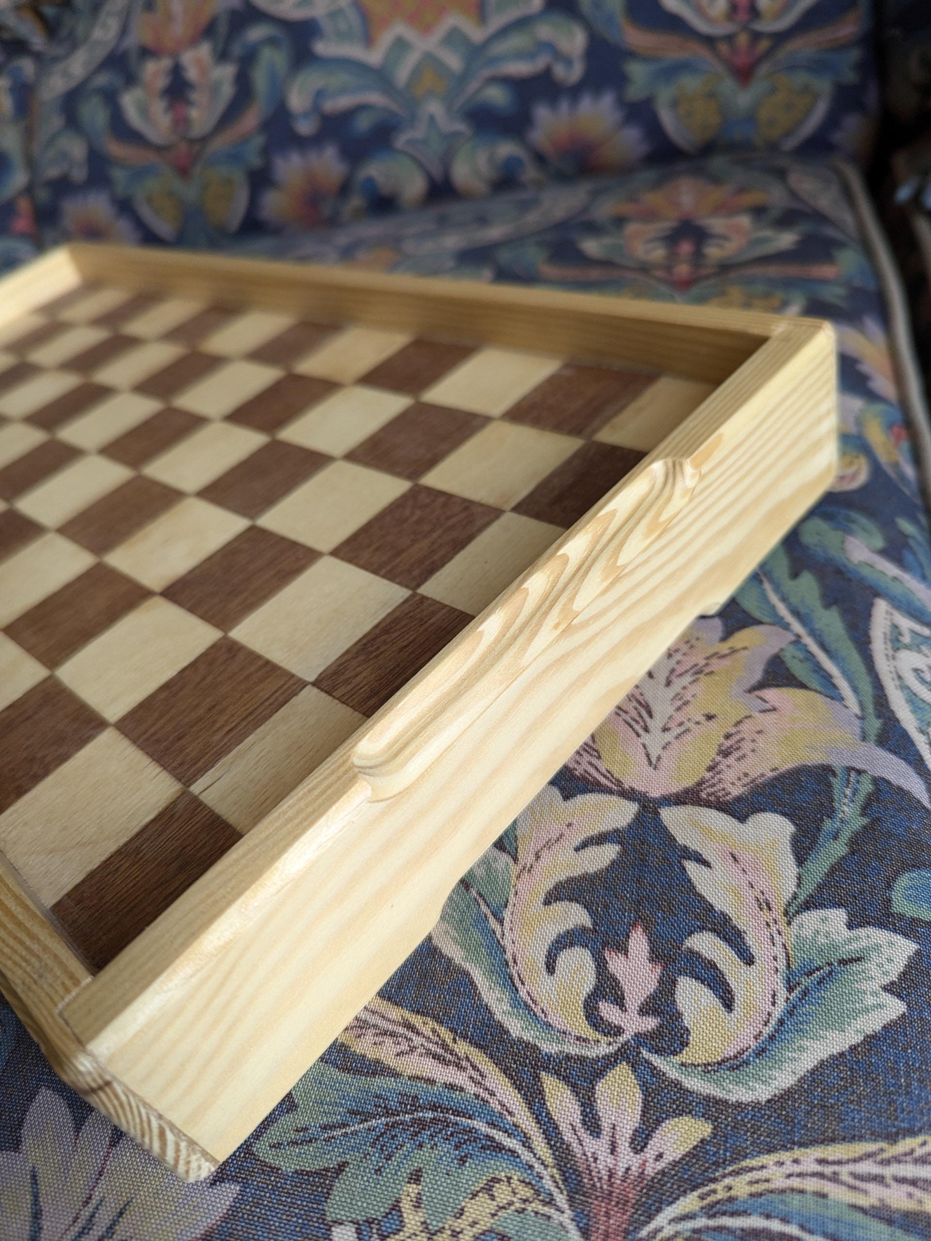Wooden Checkerboard Serving Tray Handmade - Etsy